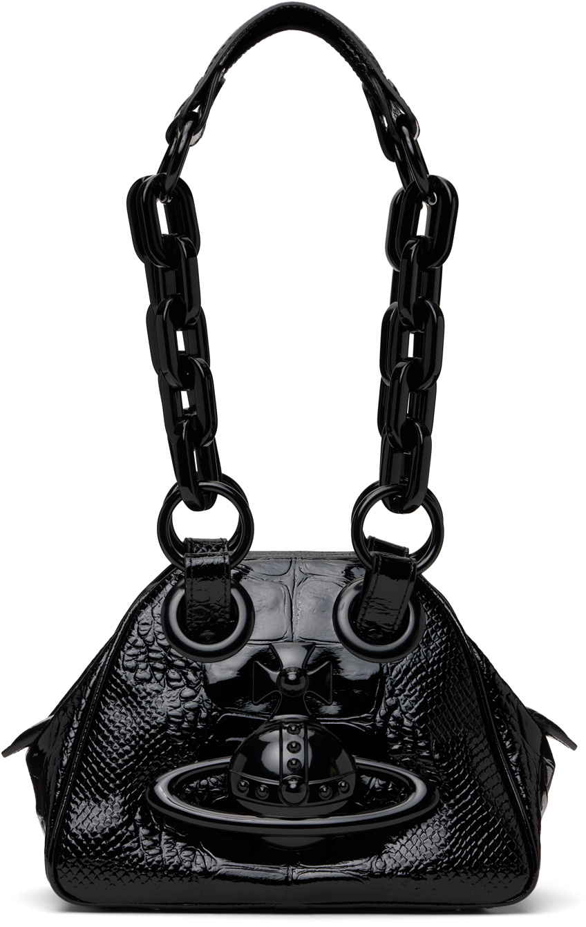 Vivienne Westwood Archive Chain Bag In N404 Black Enamel Or - 17